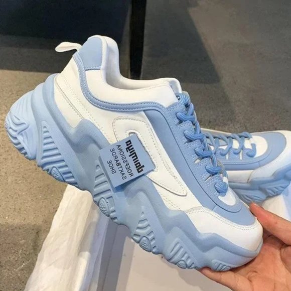 Shoes | New Womens Sneakers Round Toe Low Front Laceup Platform Shoes ...